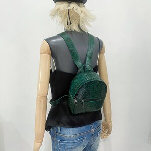 Python Leather Backpack, Snakeskin Backpack, Geen Leather Rucksack, Custom Leather Backpack - Etsy