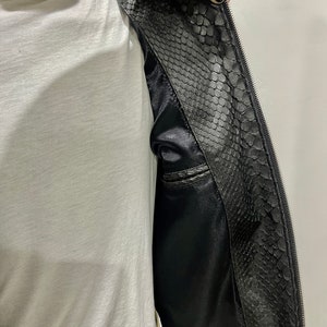 Men's KING Snakeskin Jacket, Black Python Leather Jacket for Men ...