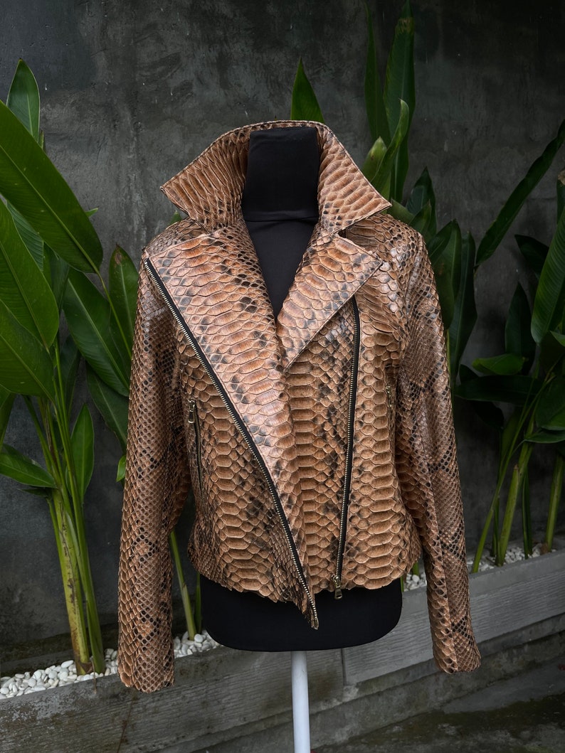Women's Dragon Snakeskin Jacket Python Leather Jacket - Etsy