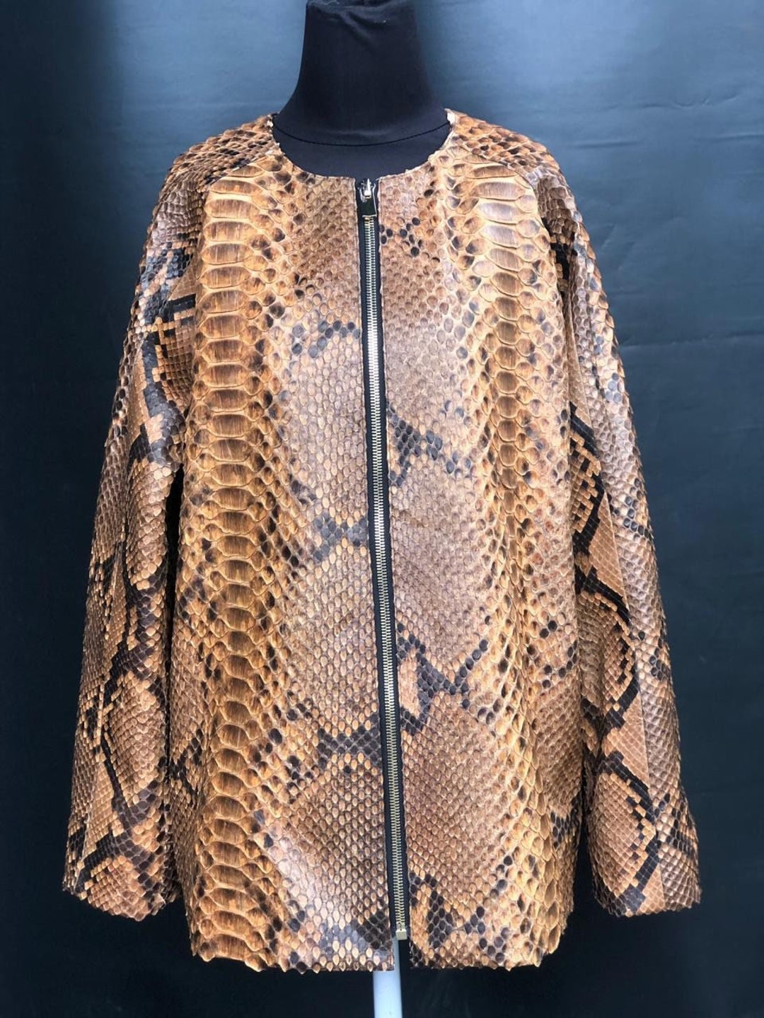 Woman's Dragon Python Coat, Snakeskin Coat, Python Leather Coat ...