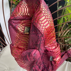 Snakeskin Backpack | Unisex Black Python Leather Backpack | Glossy ...