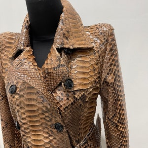 Woman's Dragon Python Leather Trench Coat Snakeskin - Etsy