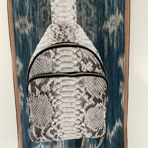 Snakeskin Backpack, Unisex King Python Leather Backpack, Leather ...