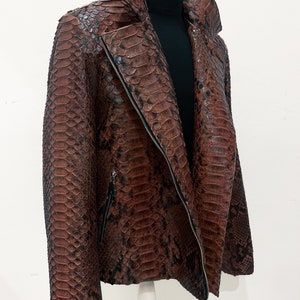Man’s KING Snakeskin Biker Jacket, Brown Biker Custom Jacketfor Men ...