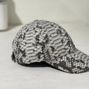 Python Leather Cap | Snakeskin Baseball Cap - Etsy