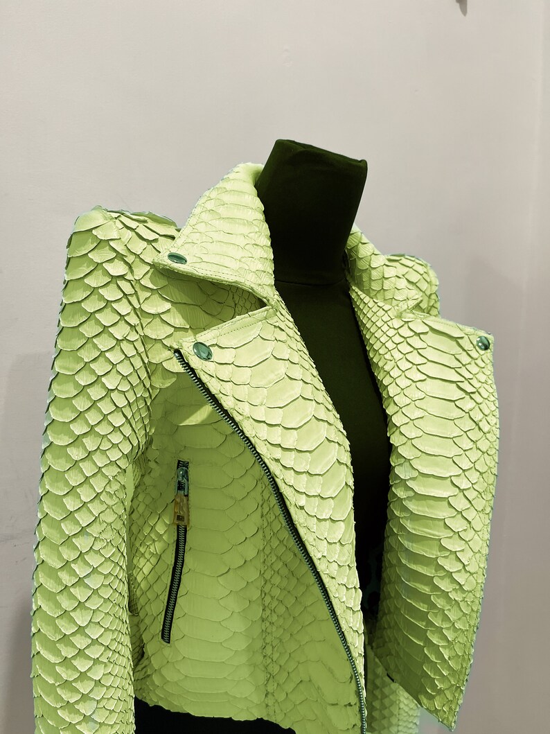 Custom Python Leather Biker Jacket, Leather Jacket for Women, Dragon ...