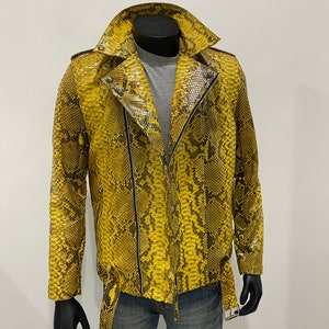 Custom Man’s Snakeskin Biker Jacket, Motor Python Leather Jacket ...
