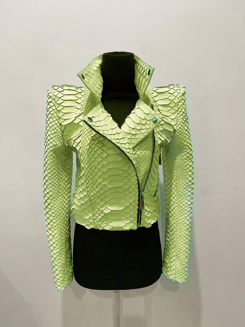 Custom Python Leather Biker Jacket, Leather Jacket for Women, Dragon ...