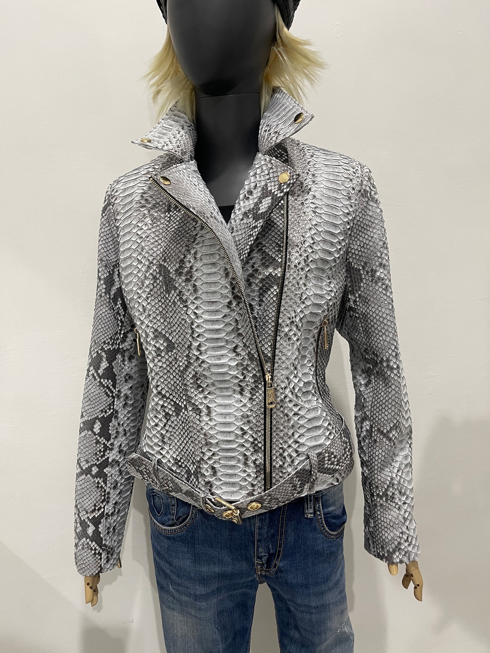 Women's Snakeskin Jacket, Python Leather Jacket, Real Python Leather ...