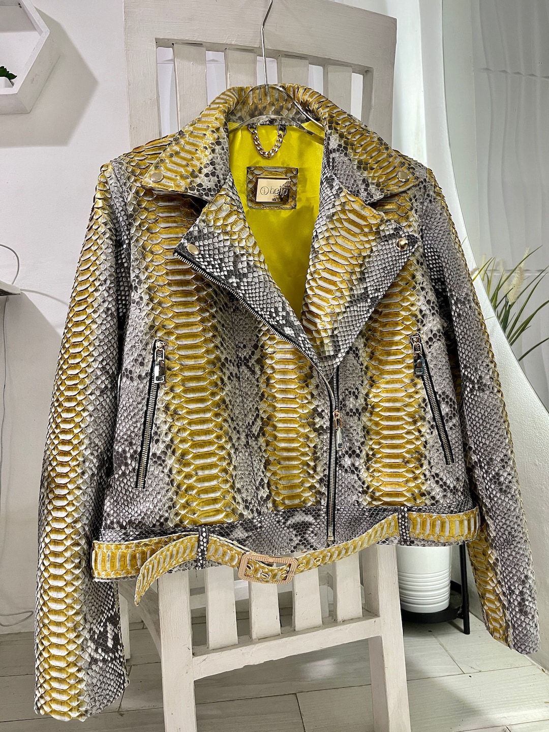 Snakeskin Jacket, Python Leather Jacket, Woman's Biker Snakeskin Jacket ...