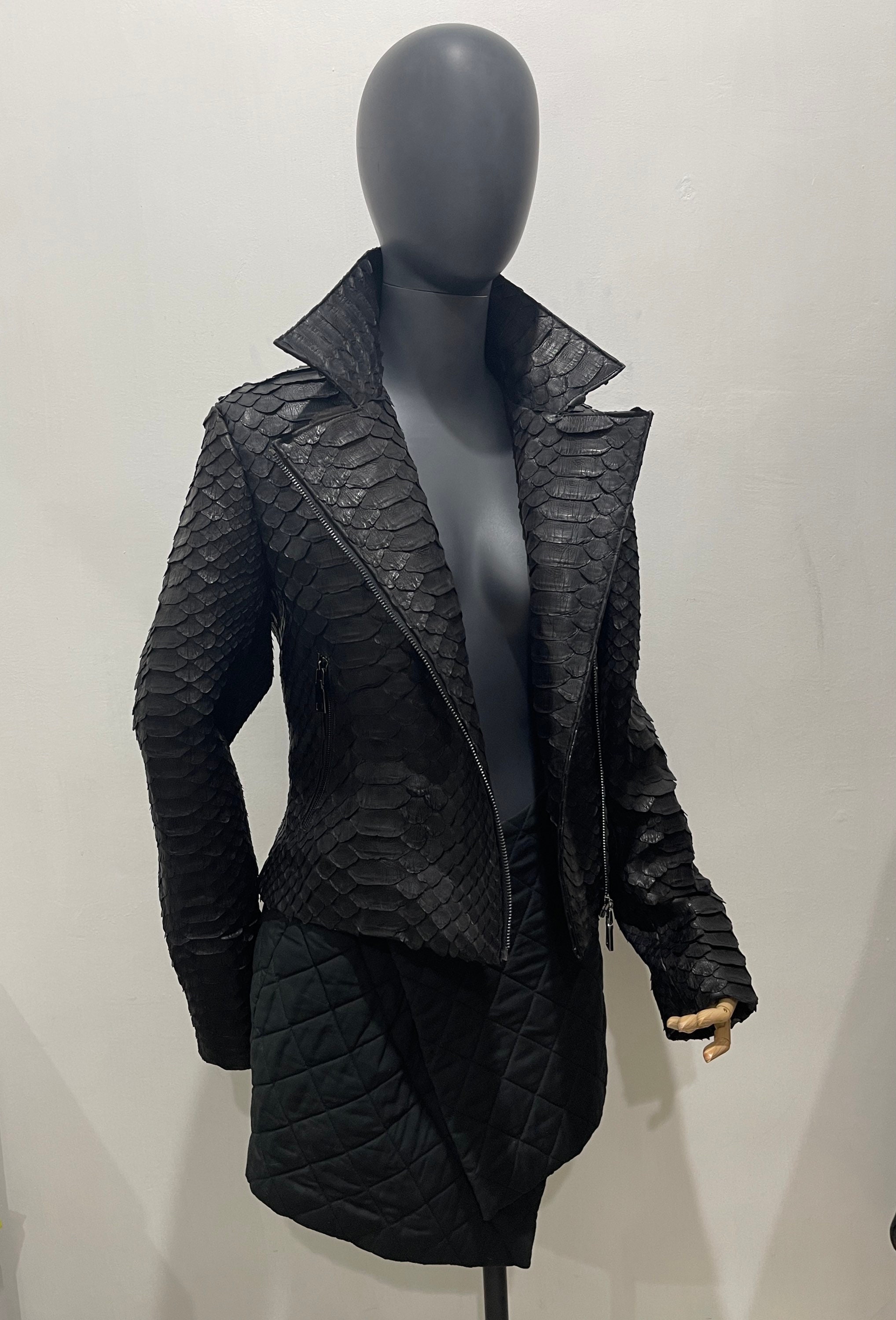 King Python Leather Jacket Women's Snakeskin Jacket - Etsy