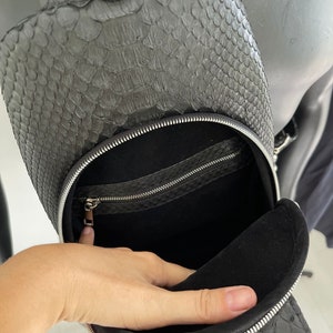 Snakeskin Backpack, Unisex Python Leather Backpack, Leather Rucksack ...