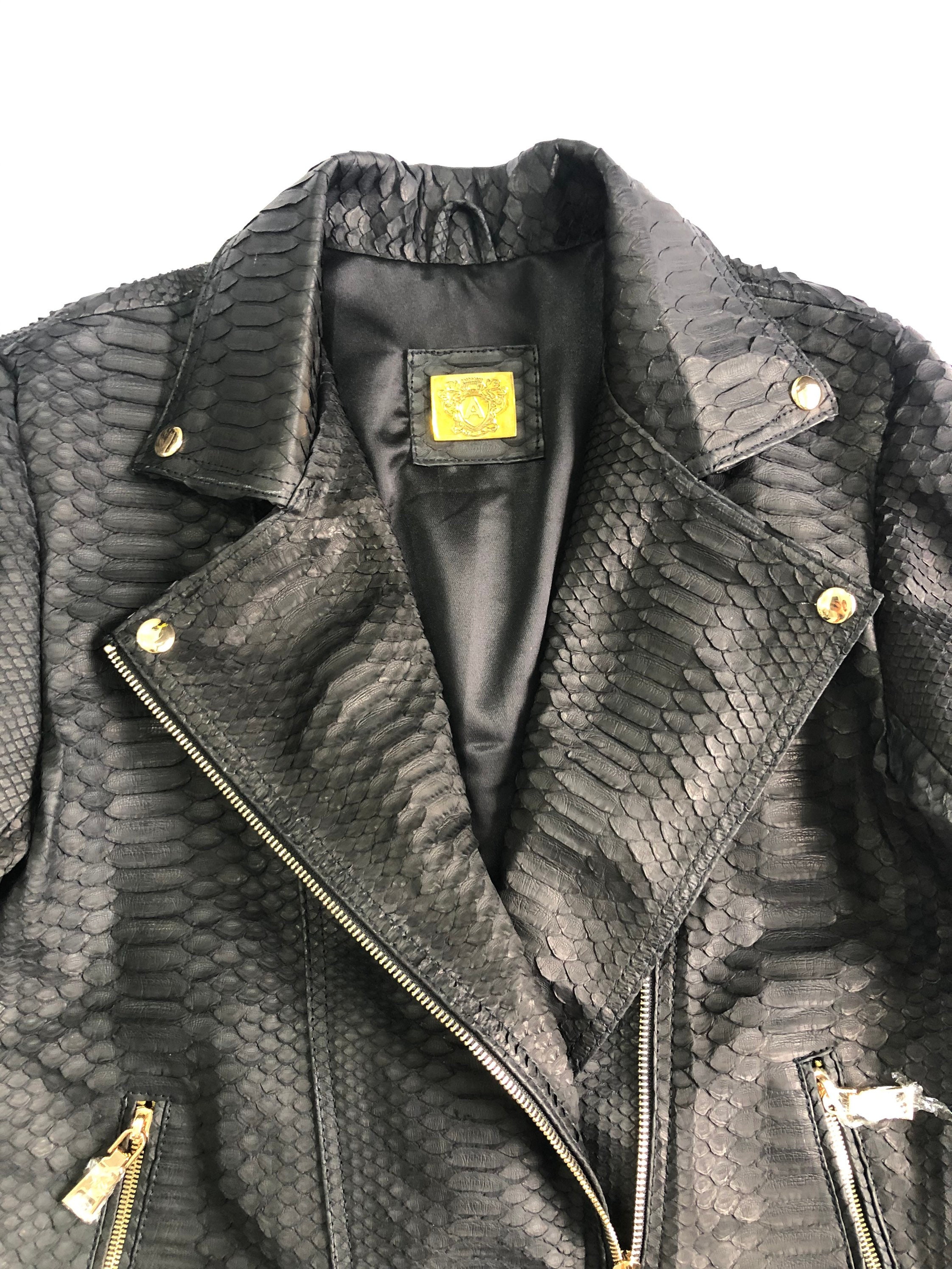 Snakeskin Jacket Python Leather Jacket Woman's Biker - Etsy Canada