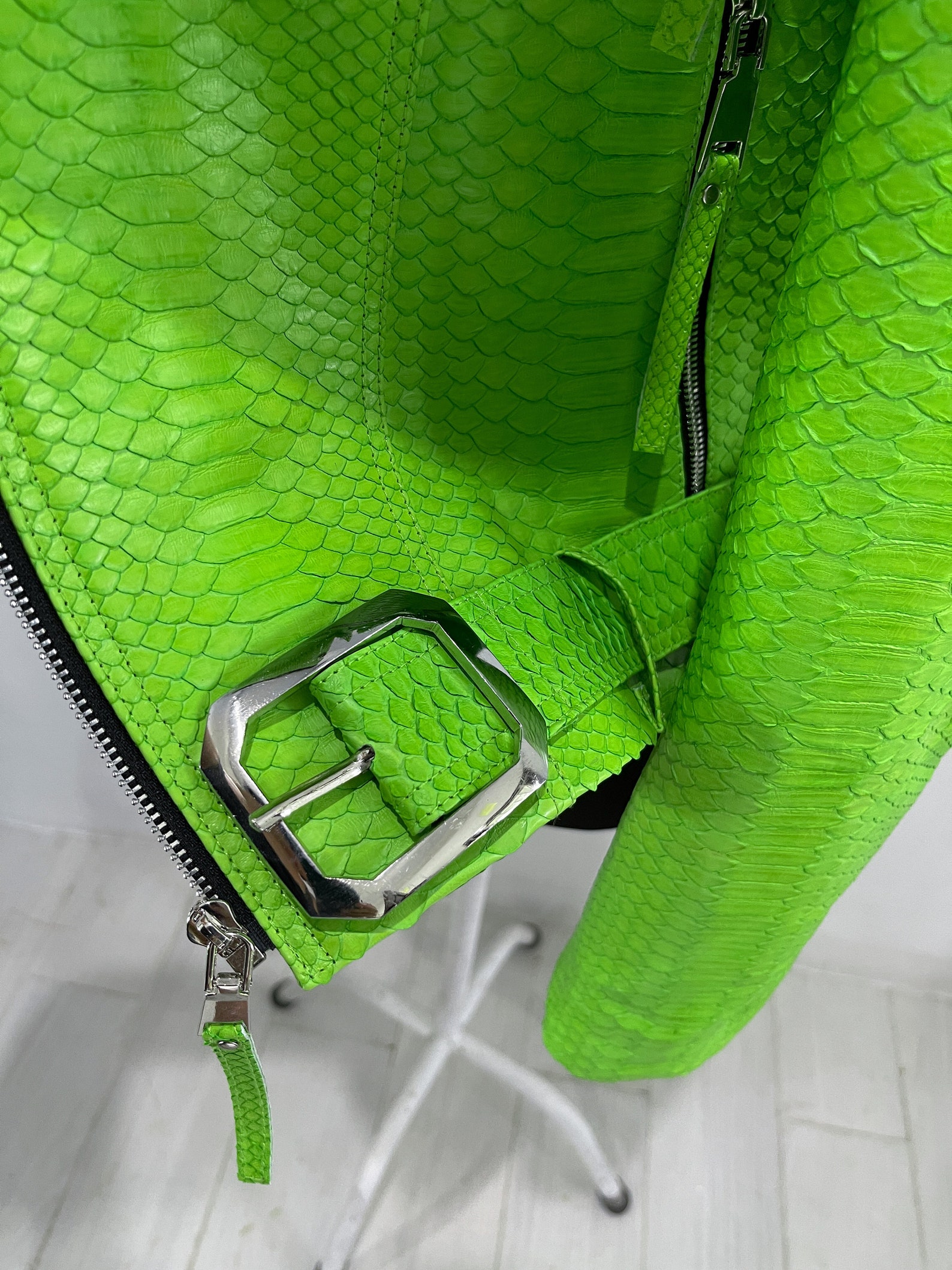 Green Snakeskin Jacket Womens Python Leather Jacket Glossy - Etsy