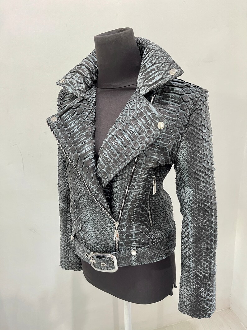 Dragon Snakeskin Biker Jacket Women's Python Leather - Etsy