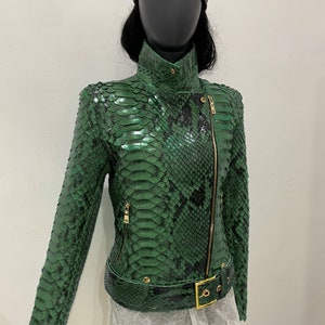 Custom Python Leather Biker Jacket, Leather Jacket for Women, Dragon ...