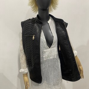 Dragon Python Leather Vest, King Python Vest, Woman Snakeskin Vest ...