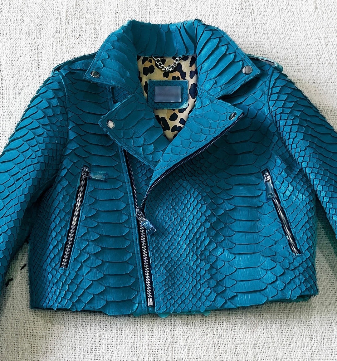 Custom Python Leather Biker Jacket, Leather Jacket for Women, Dragon ...