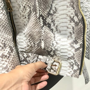 Women's Snakeskin Jacket, Python Leather Jacket, Real Python Leather ...