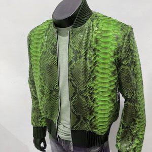 Man’s KING Snakeskin Bomber Jacket, Custom Jacket for Men, Dragon ...