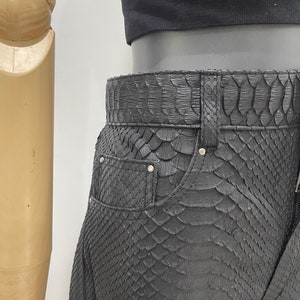 Python Leather Pants, Snakeskin Pants, Black Leather Pants, Real Python ...