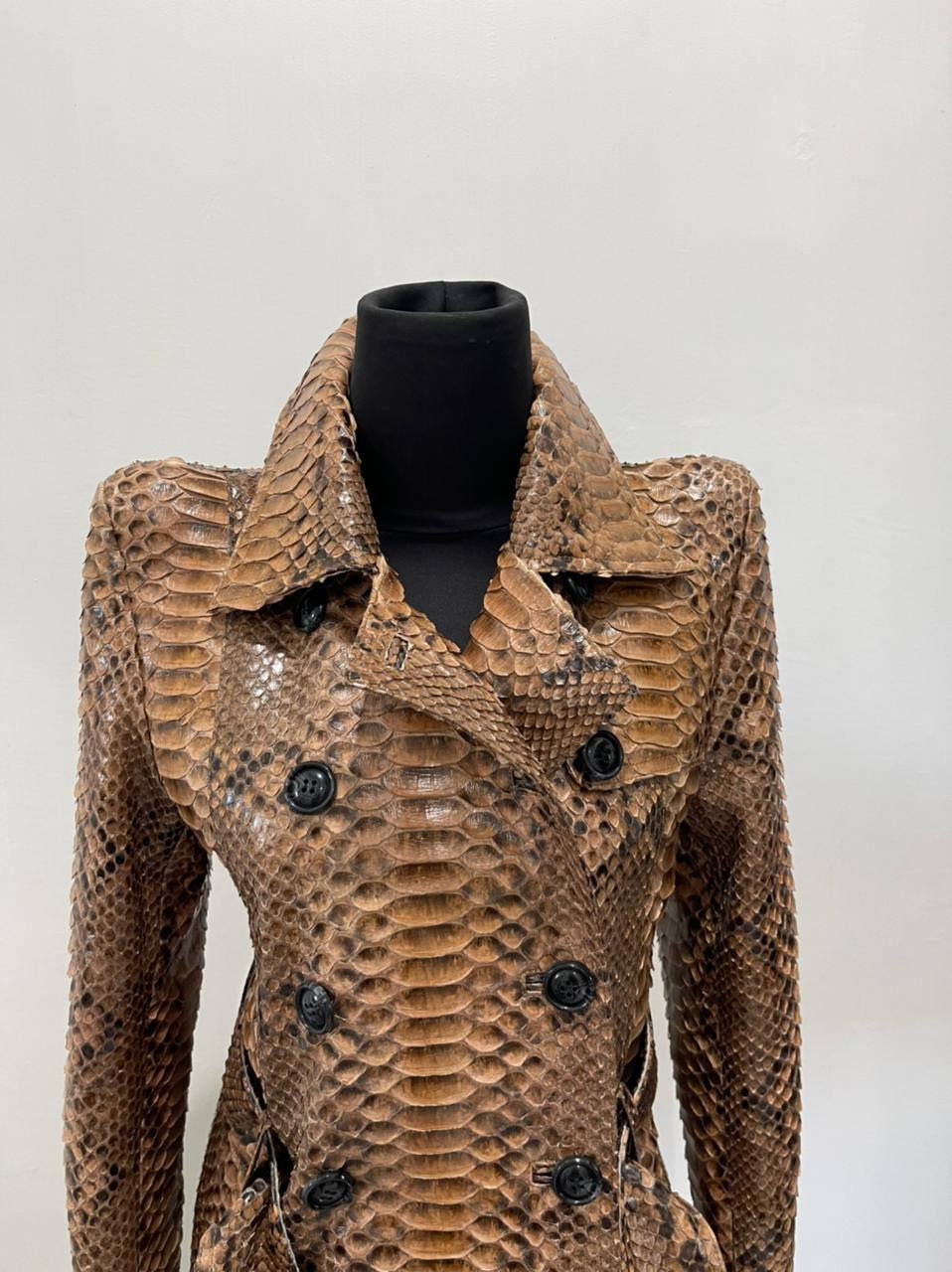 Woman's Dragon Python Leather Trench Coat Snakeskin - Etsy
