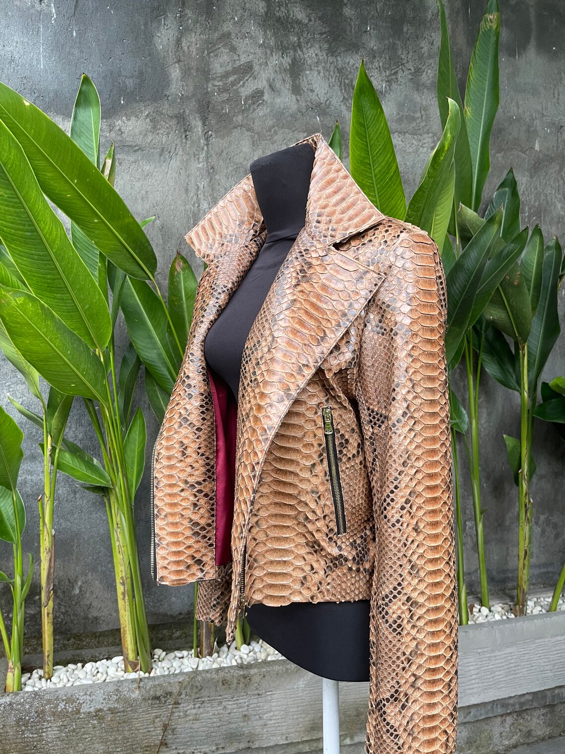 Women's Dragon Snakeskin Jacket Python Leather Jacket | Etsy