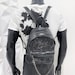 Snakeskin Backpack Unisex Black Python Leather Backpack Glossy ...