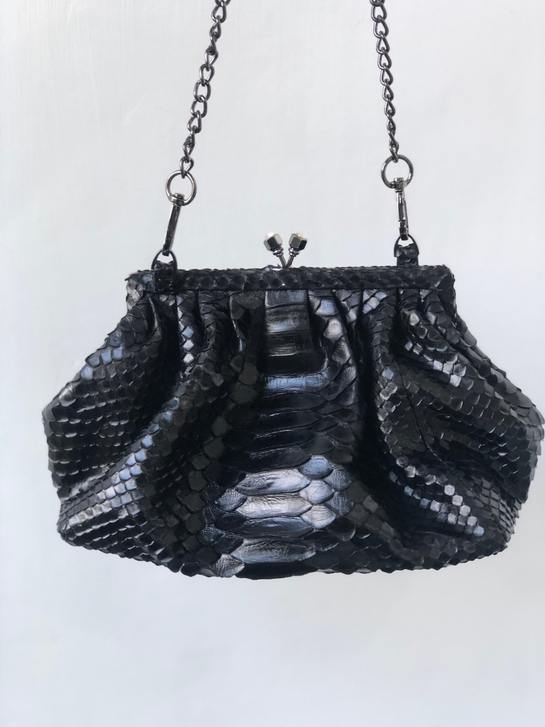 Real Python Leather Bag, Snakeskin Crossbody Bag, Python Purse, Petty ...