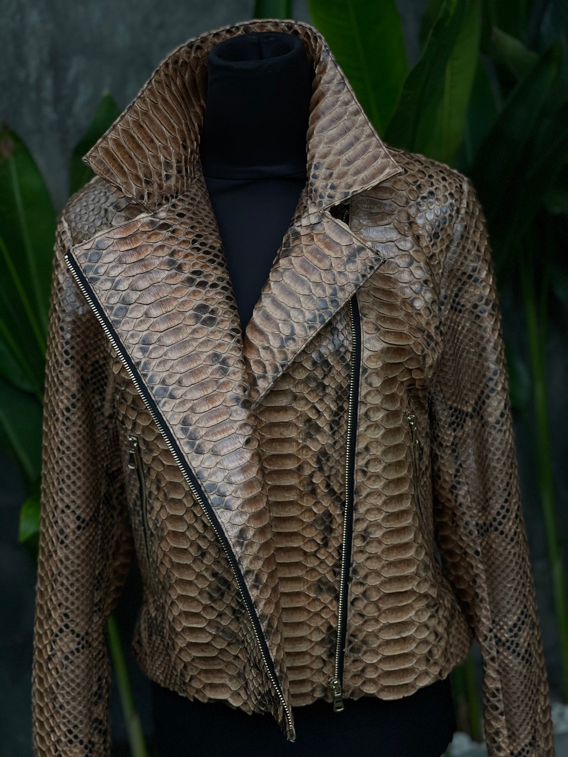 Women's Dragon Snakeskin Jacket Python Leather Jacket - Etsy