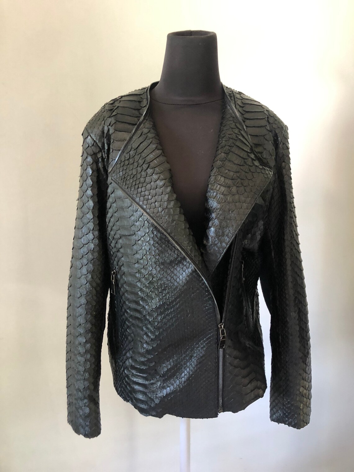 Dragon Python Leather Jacket Hooded Women's Snakeskin - Etsy