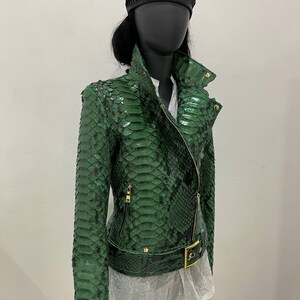 Custom Python Leather Biker Jacket, Leather Jacket for Women, Dragon ...