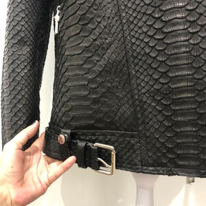 Man’s Snakeskin Biker Jacket, Black Python Leather Jacket, Leather ...