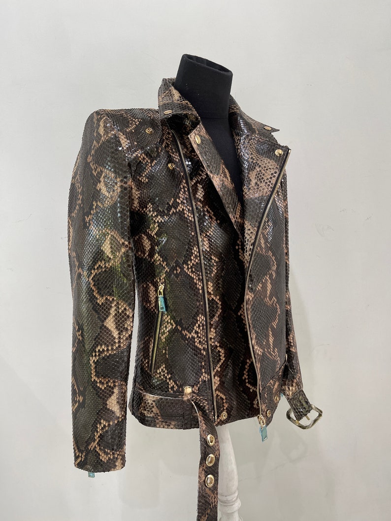 Custom Mans Snakeskin Biker Jacket Motor Python Leather - Etsy
