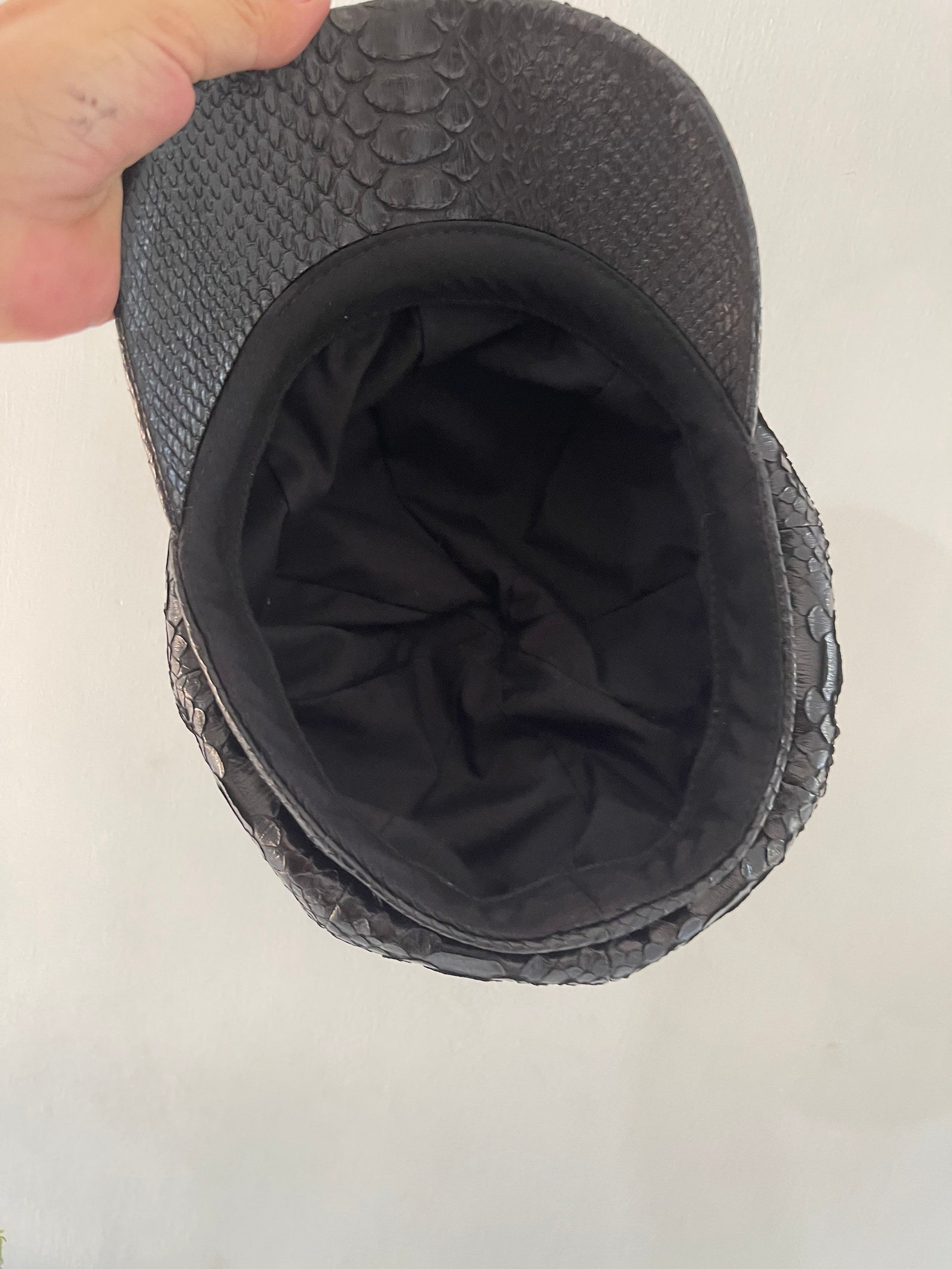 Snakeskin Hat Python Leather Cap Black Snake Skin Hat | Etsy