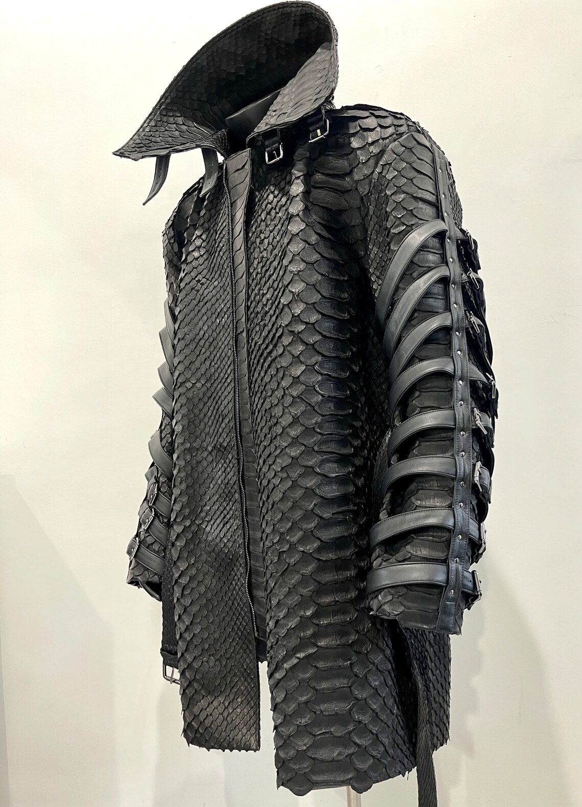 Mans KING Snakeskin Jacket Black Dragon Python Leather - Etsy