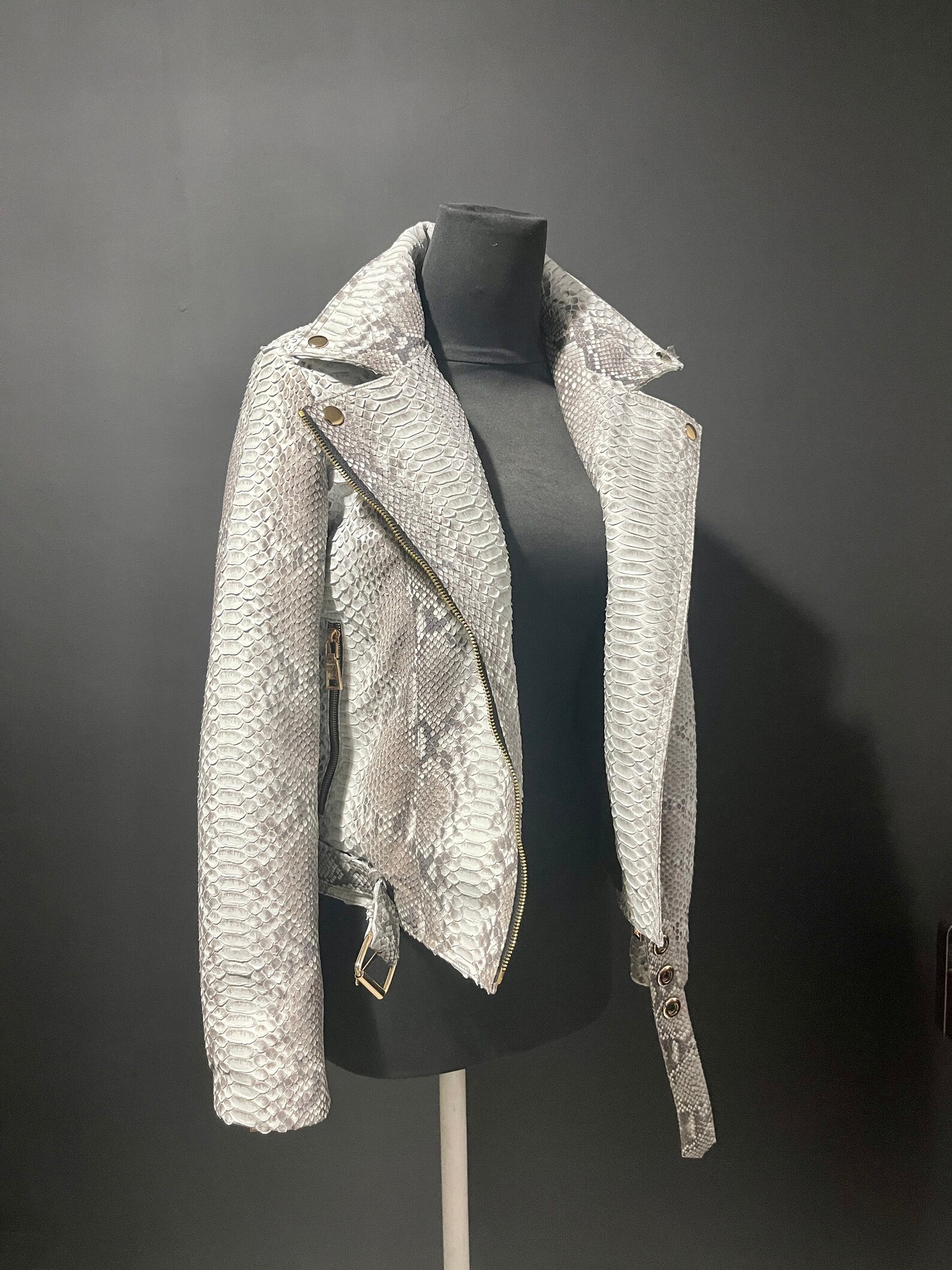 Women's Snakeskin Jacket, Python Leather Jacket, Real Python Leather ...