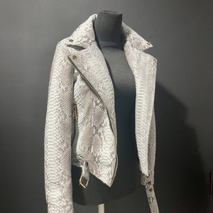 Women's Snakeskin Jacket, Python Leather Jacket, Real Python Leather ...