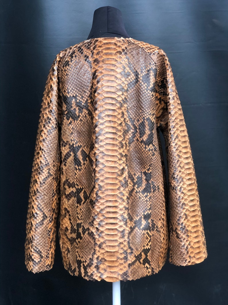 Woman's Dragon Python Coat, Snakeskin Coat, Python Leather Coat ...