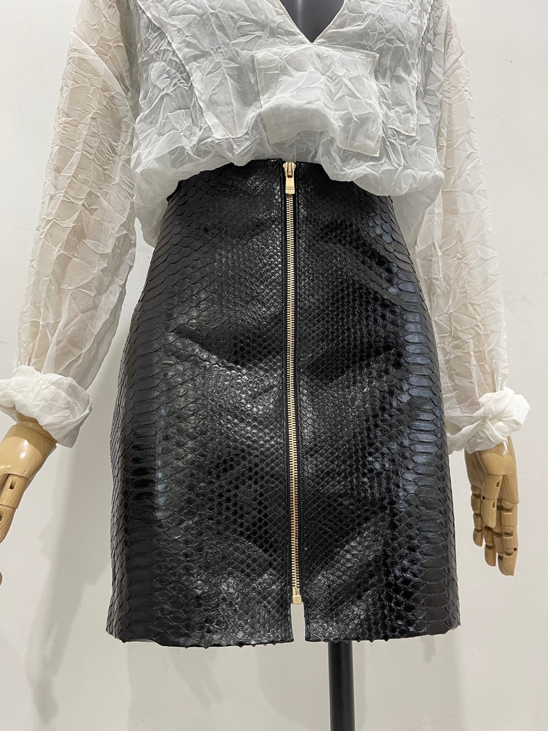 Snakeskin Skirt, Python Leather Skirt, Leather Mini Woman’s Skirt ...