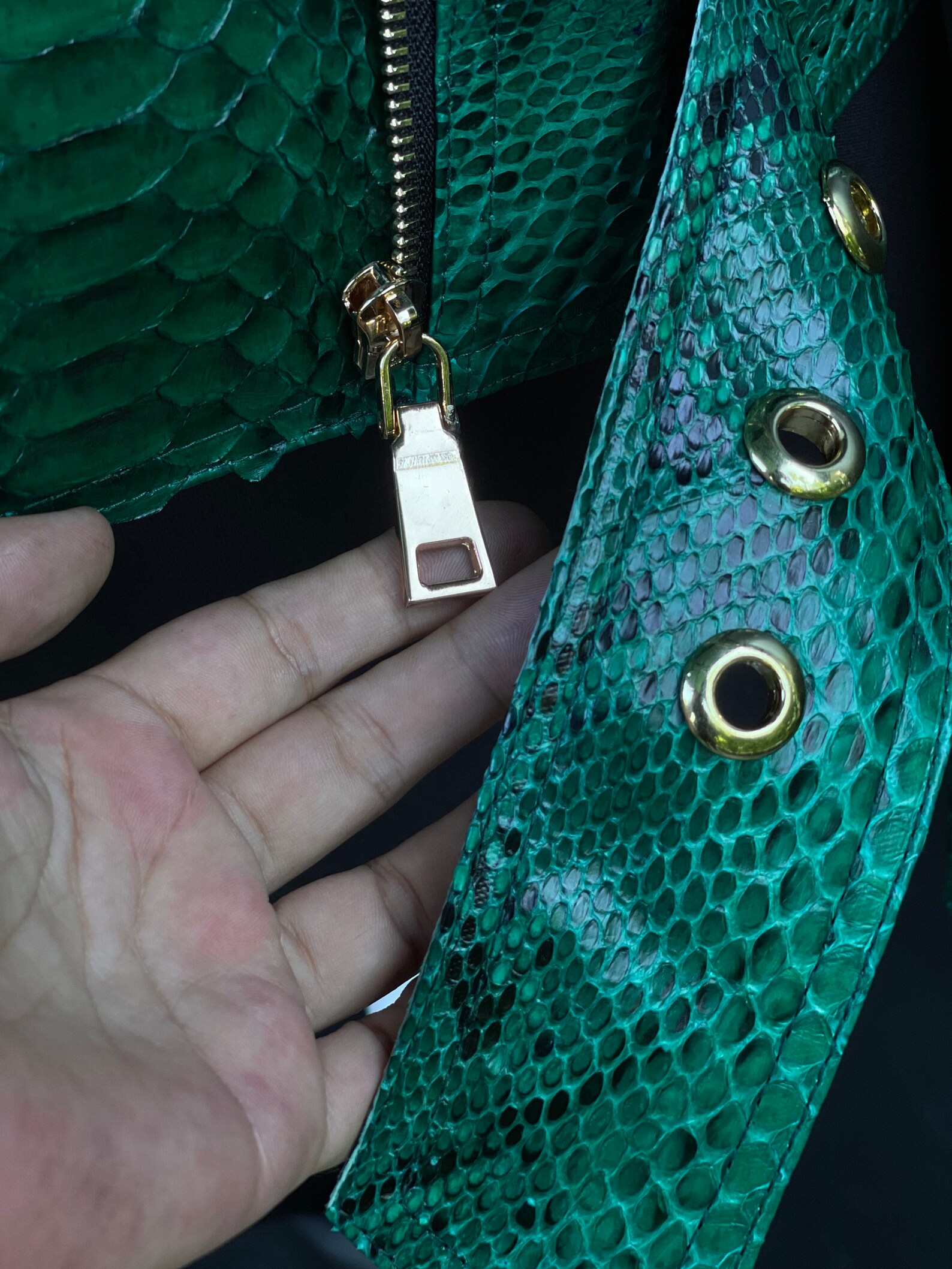 Green Snakeskin Jacket Womens Python Leather Jacket Glossy | Etsy