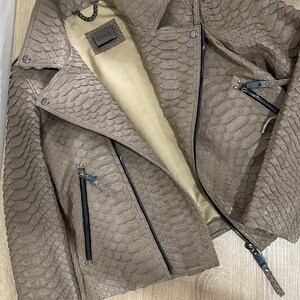 Custom Python Leather Biker Jacket, King Python Leather Jacket for ...