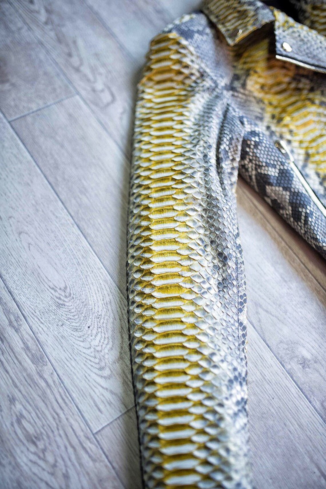 Snakeskin Jacket Python Leather Jacket Woman's Biker | Etsy