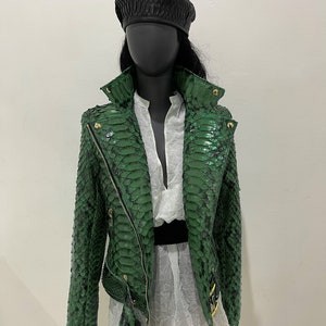 Custom Python Leather Biker Jacket, Leather Jacket for Women, Dragon ...