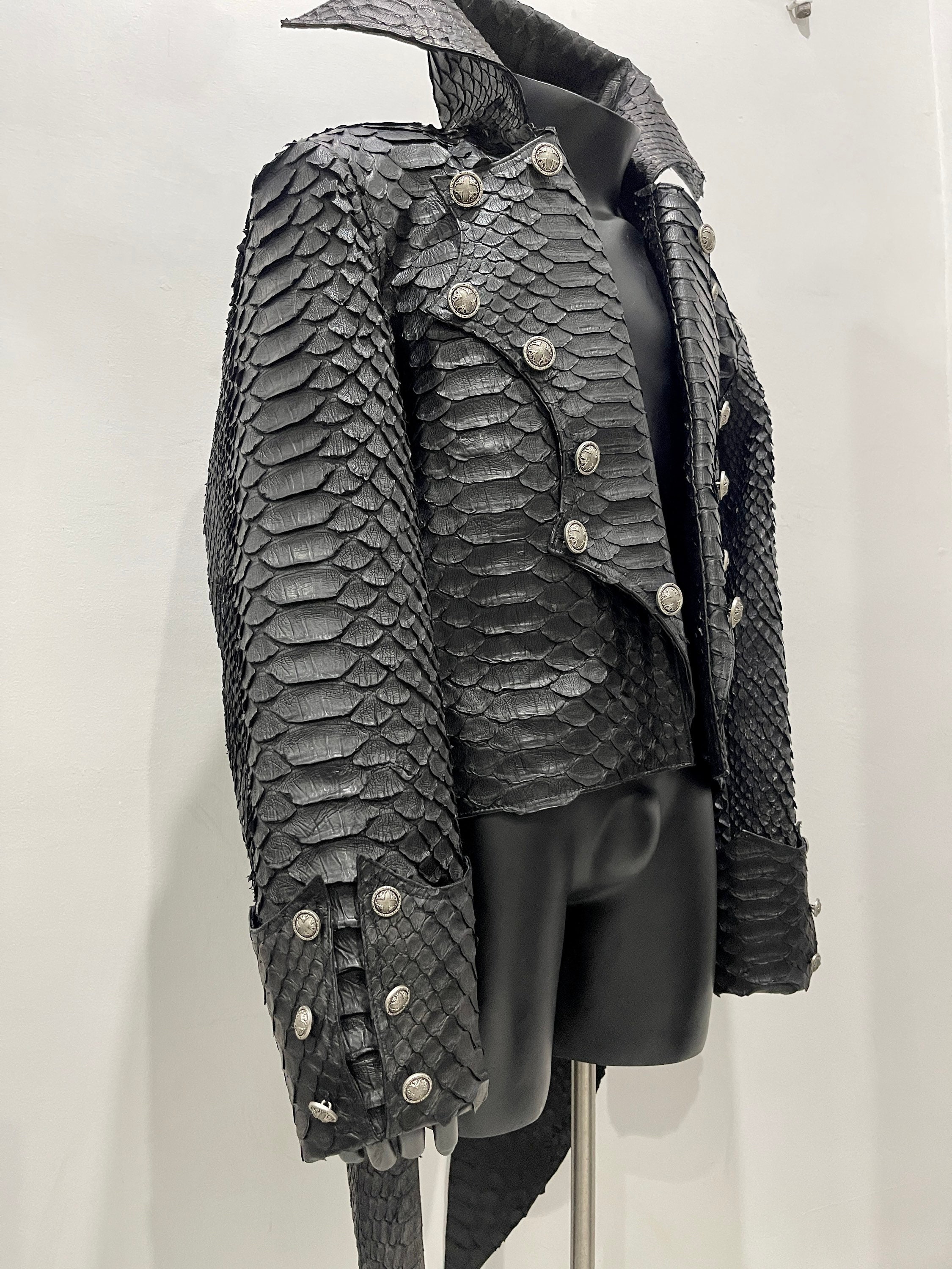 King Snakeskin Tailcoat Gothic Custom Leather Tailcoat - Etsy