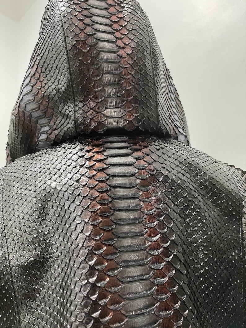 Snakeskin Jacket Python Leather Jacket Hodded Leather Jacket - Etsy