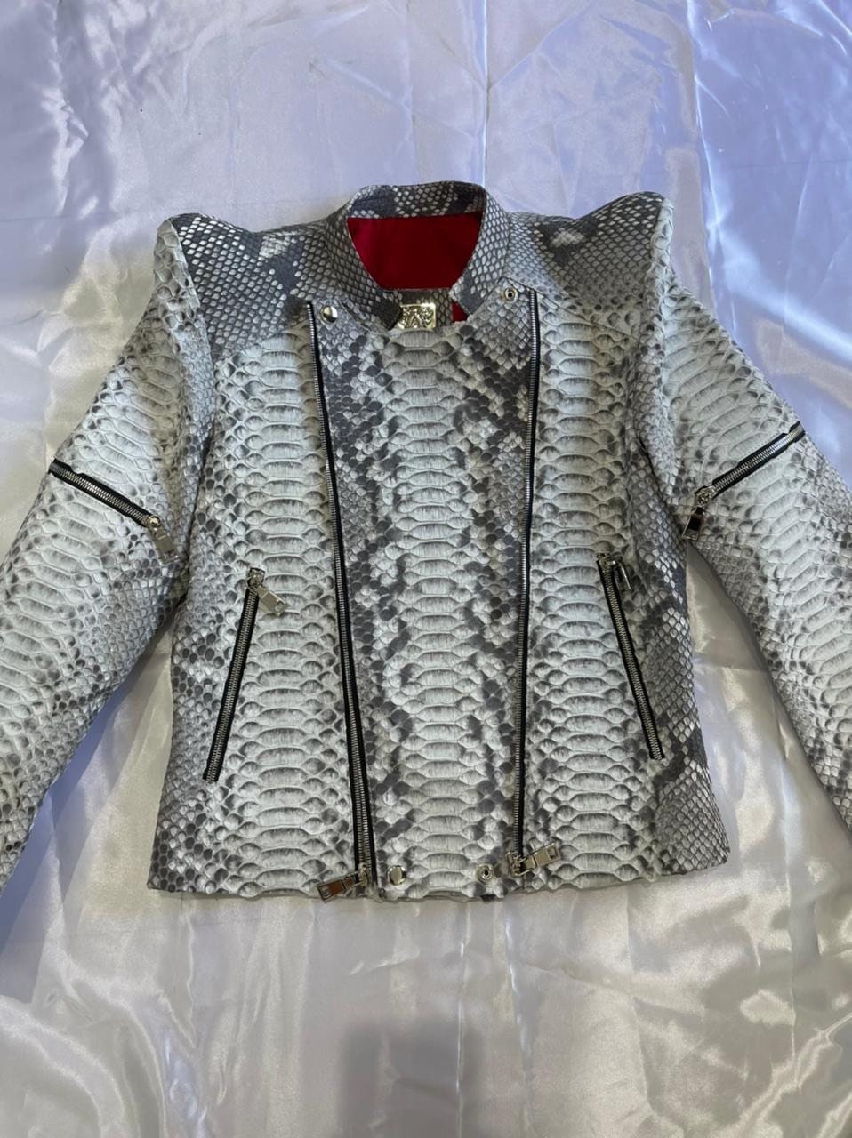 Women's Snakeskin Jacket Python Leather Jacket Elegant | Etsy