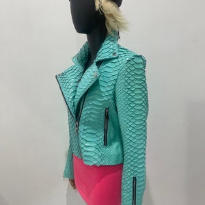 Custom Python Leather Biker Jacket, Leather Jacket for Women, Dragon ...