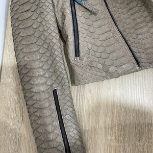 Custom Python Leather Biker Jacket, King Python Leather Jacket for ...