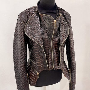 Custom Python Leather Biker Jacket, Leather Jacket for Women, Dragon ...